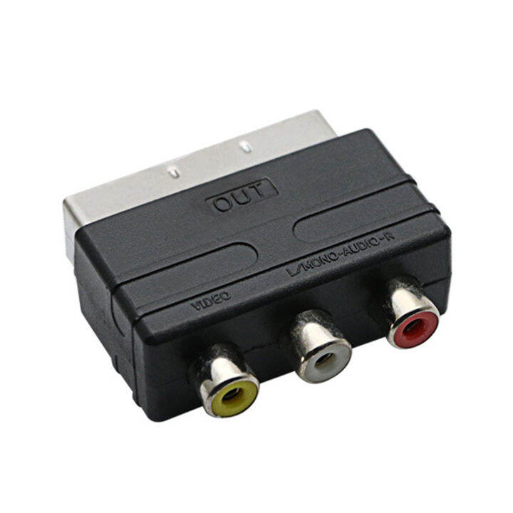 Scart to 3 RCA S-video Adapter Composite RCA AV TV Audio Converter RGB ...