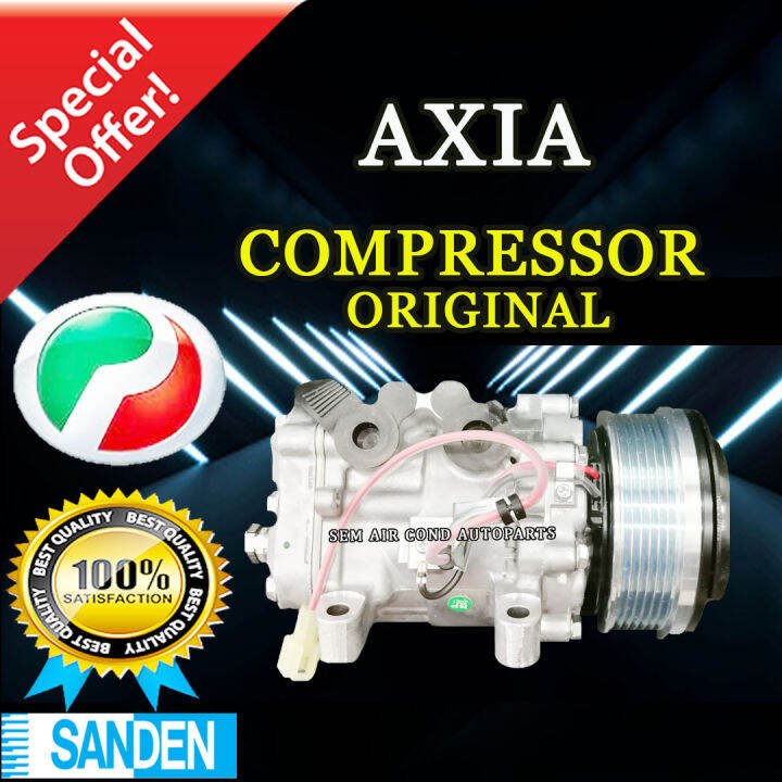 PERODUA AXIA ORIGINAL SANDEN SD COMPRESSOR/ KOMPRESOR (CAR AIRCOND ...