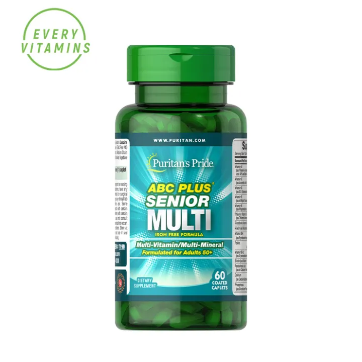 ABC Plus Senior Multivitamins Minerals with Zinc 60 caplets Puritan's ...