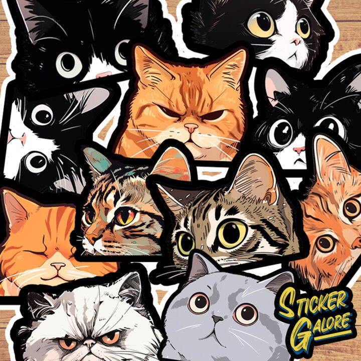 CATS 2 PEEKER STICKERS (WATEPROOF AND SCRATCH PROOF, VINYL LAMINATED ...