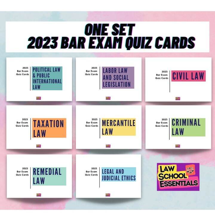 GHY-1 set- 2023 Bar Exam Quiz Cards Reviewer | Lazada PH