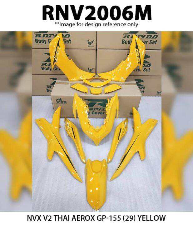 Cover Set NVX V2 Rapido Yamaha Thai Aerox 155 Maxi Signature (25) Black ...