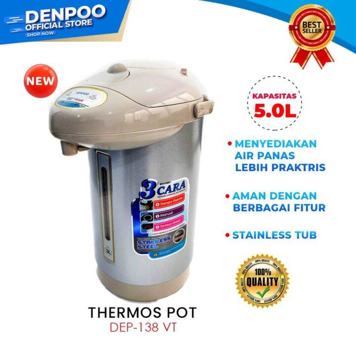 Denpoo DEP-138 VT Termos Listrik 3.0 Liter | Lazada Indonesia