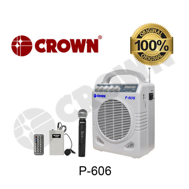 P-606 CROWN PORTABLE WIRELESS AMPLIFIER | Lazada PH