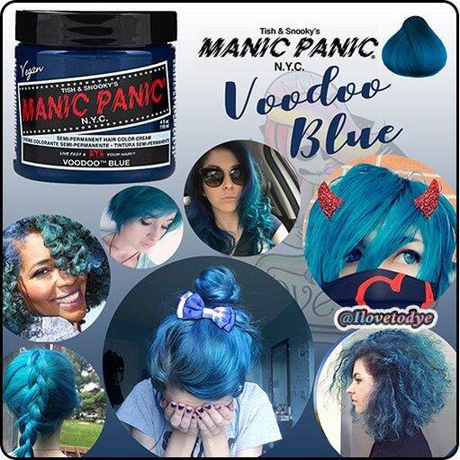 Voodoo Blue Manic Panic Semi-Permanent Turquoise Hair Dye - ilovetodye ...
