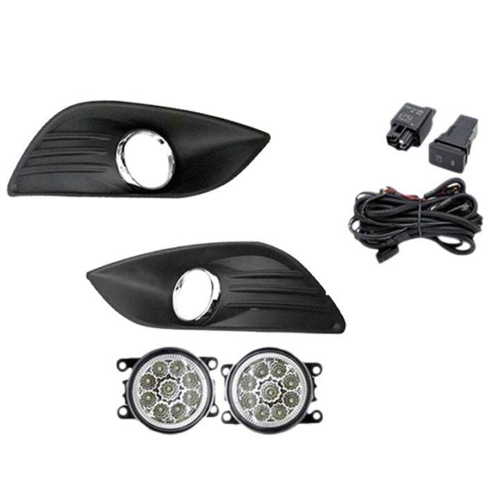LED Fog Light Car Headlight Lamp Cover Grille Bezel Harness Switch Kit ...