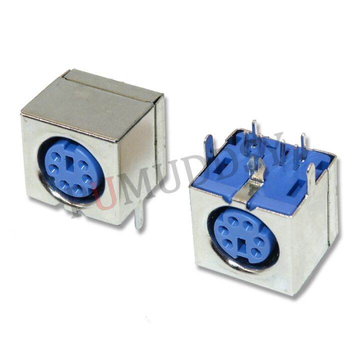 10PCS/LOT PS2 6P 6pin Purple Green Black Connector Socket Keyboard ...