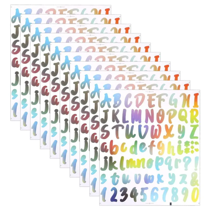 10 Sheets Self-Adhesive Letters Numbers Kit Stickers Vinyl Mailbox ...