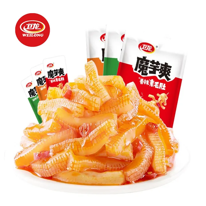 【官方正品】24packs/4Bag mo yu shuang 素毛肚 Weilong Konjac Spicy Snack China ...
