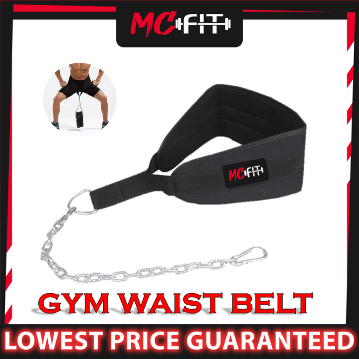 MCFIT Pull up Belt Weighted Dip Belt with Chain Double D-ring ...
