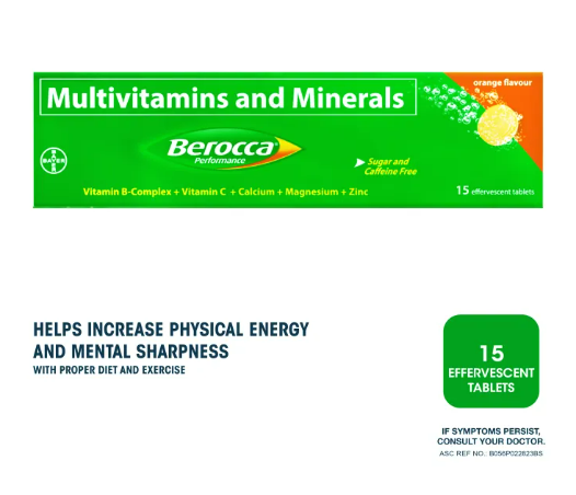 BEROCCA® Performance (Orange) Multivitamins + Minerals 15 Effervescent ...