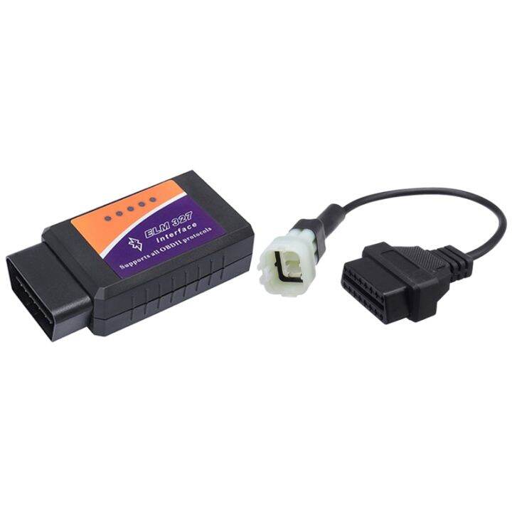 Mini Obd2 Bluetooth Scanner with 6 Pin to OBD 16 Pin Adapter OBD2 Fault ...