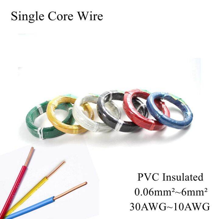 30AWG 10AWG BV 0.06mm 6mm Square Single Strand Single Core Hard Line PVC Insulated Electric Wire ...
