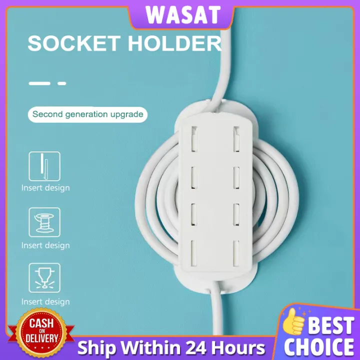 Wall Mounted Socket Extension Sticker Cable Organizer Self Adhesive Row ...
