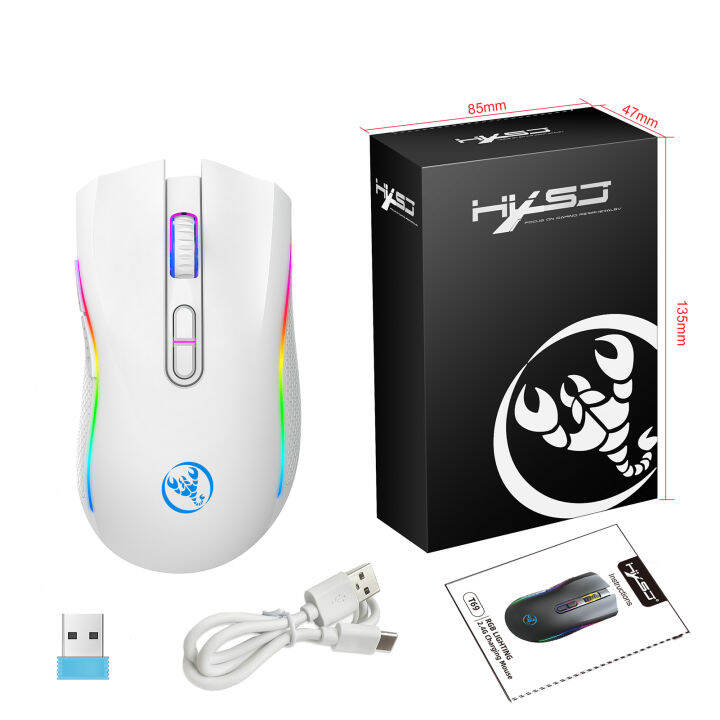 MOTOSPEED T69 2.4G Wireless Mechanical Mouse RGB Gaming Mouse Ergonomic ...