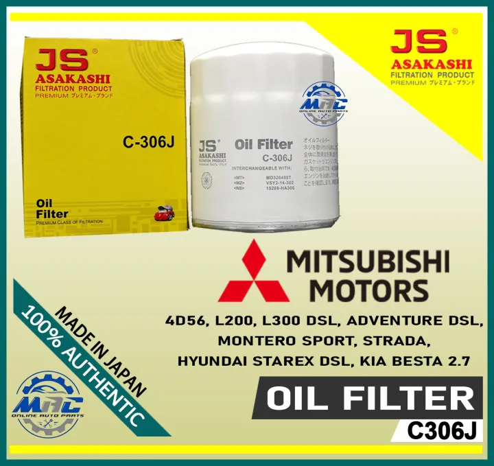 JS Oil filter C306J for C306J For MITSUBISHI L200, L300 DSL (Vic C-306 ...