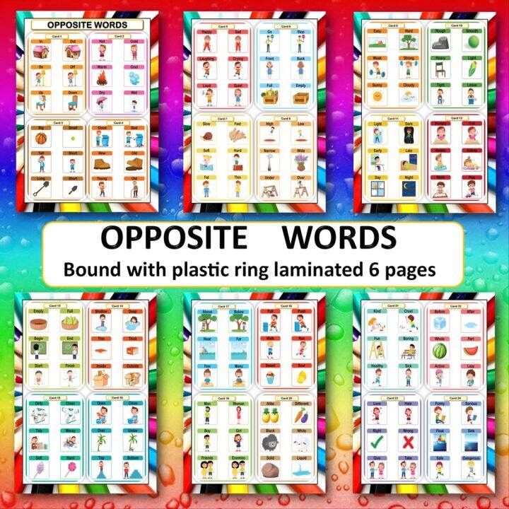 【READY STOCK】 ♧Educational chart reading opposite words educational ...
