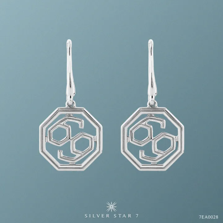 Silver Star 7 - ต่างหูราศีกรกฎ 12 จักรราศี (12 Zodiacs) เงินแท้ 925 ...