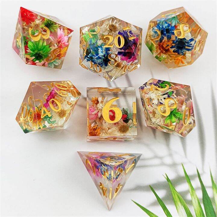 Yseju0680 7pcs For Dandd Dnd T D6 D8 D10 D12 D20 Polyhedral Table Games Accessory Dices Dice