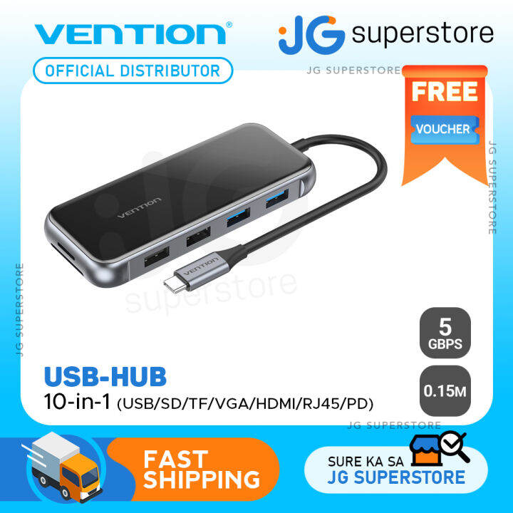 Vention 10 in 1 USB-C Hub 10-Ports Docking Station (USB 3.0, USB 2.0 ...