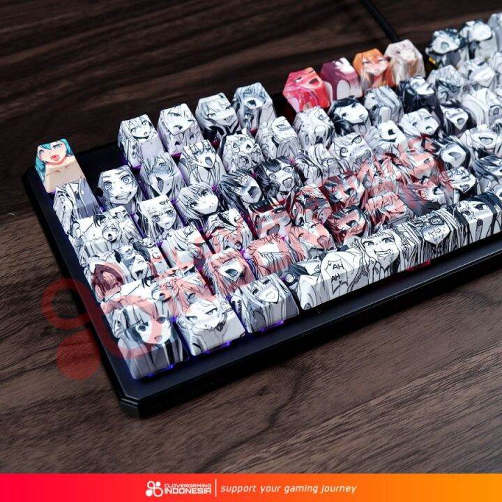 Keycaps Ahegao Hentai PBT SATUAN - Anime Waifu Manga Mechanical ...