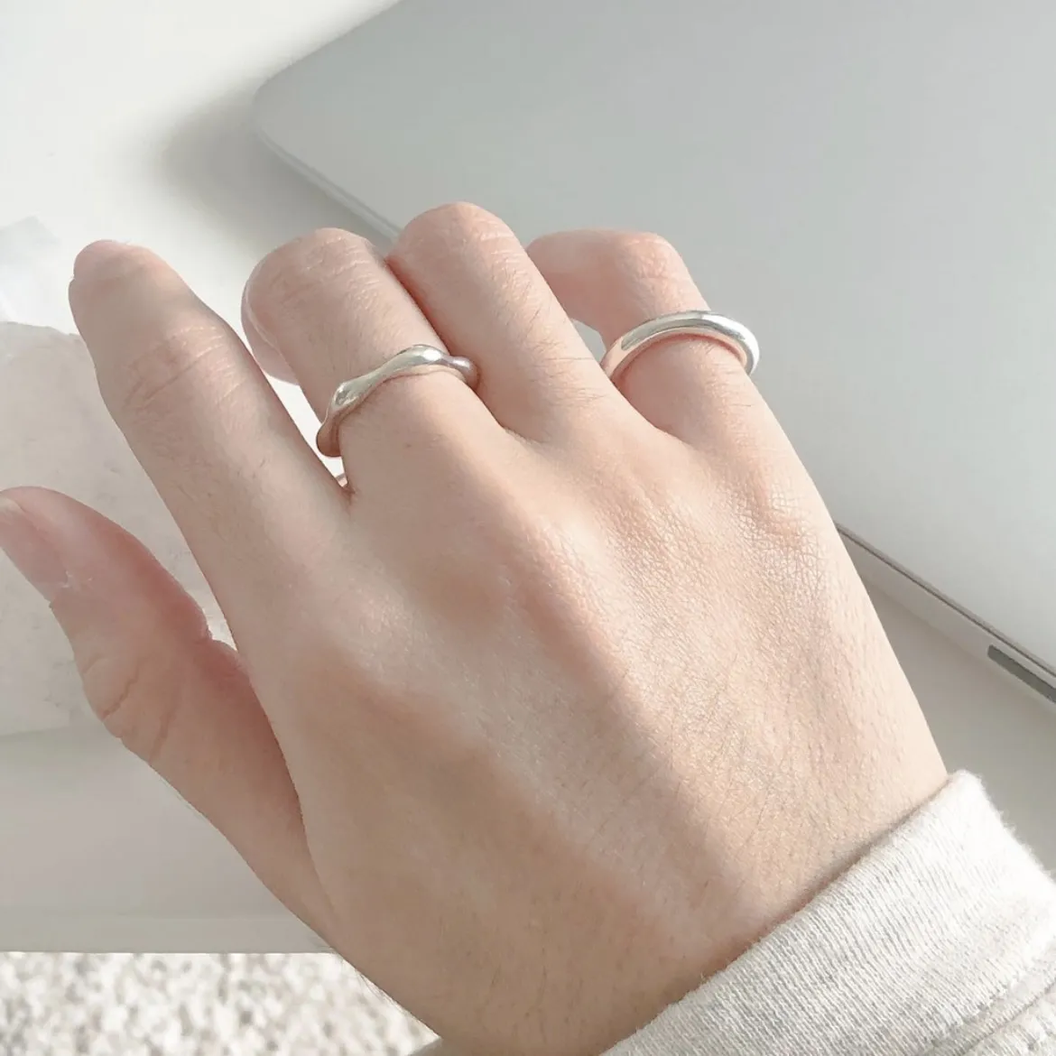 Winterwinter Jewelry Silver925 : เครื่องประดับเงินแท้ แหวนเงินแท้ 925 wave rings 5 Silver | Thisshop