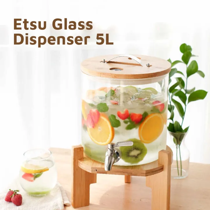 Tempat Air Minum Kaca Dispenser Toples Es Jus Juice Prasmanan 5 Liter ...