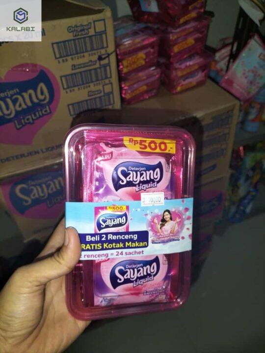 Detergent Sayang liquid 20ml isi 2 renceng 24 sachet free box Cantik ...