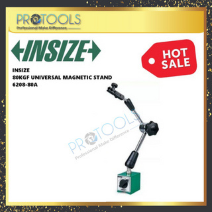 INSIZE 80KGF UNIVERSAL MAGNETIC STAND 6208-80A WITH FINE ADJUSTMENT AND ...
