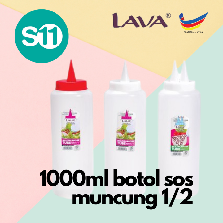 Lava 1000ml Sauce Bottle SG/DB Botol Sos Roti Jala Muncung Tunggal Kembar | Lazada