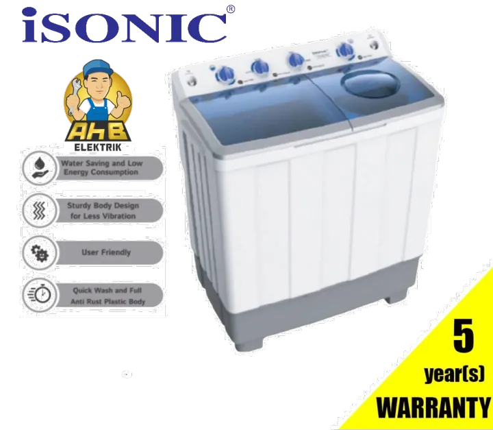 (READY STOCK) ISONIC SEMI AUTO CTWM-1150 WASHING MACHINE 11.5KG | Lazada