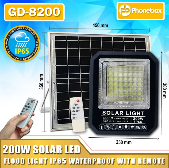 GD Light Plus 100W 200W Solar Led Outdoor Flood Light 100W Street Lamp ...