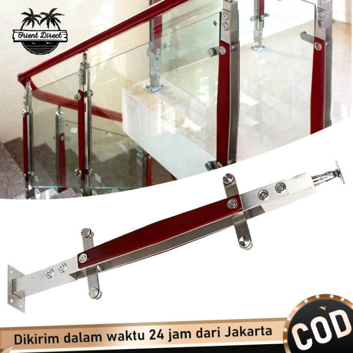 85cm Tiang Railing Tangga Stainless SUS 201 Kombinasi Kayu | Lazada ...