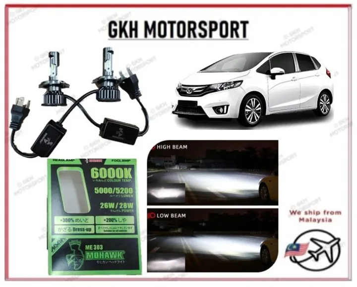Honda Jazz GK 2014 2016 2018 2020 MOHAWK CAR LED HEADLAMP HEADLIGHT ...