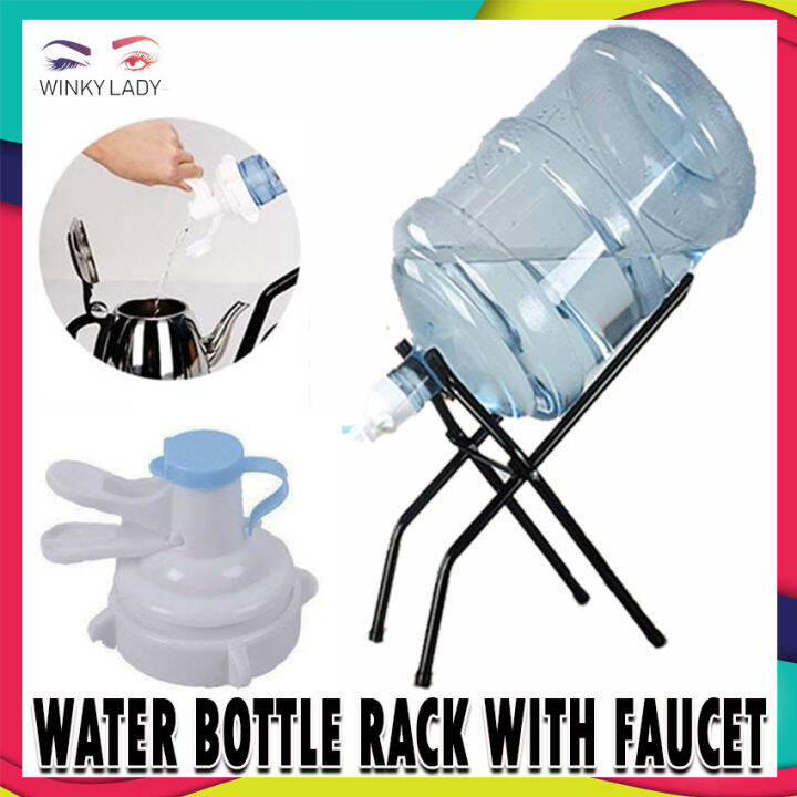 Water Bottle Dispenser Rack With Faucet Tap Metal Gallon Water Bottle ...