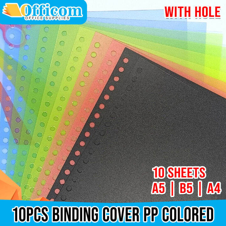 Officom 10pcs Binding Cover PP Semi Clear colored 10sheets A5 | B5 | A4 ...