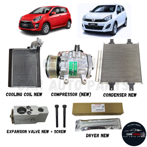 📣JIMAT SET📣PERODUA AXIA FULL SET AIRCOND PARTS COMPRESSOR CONDENSER ...