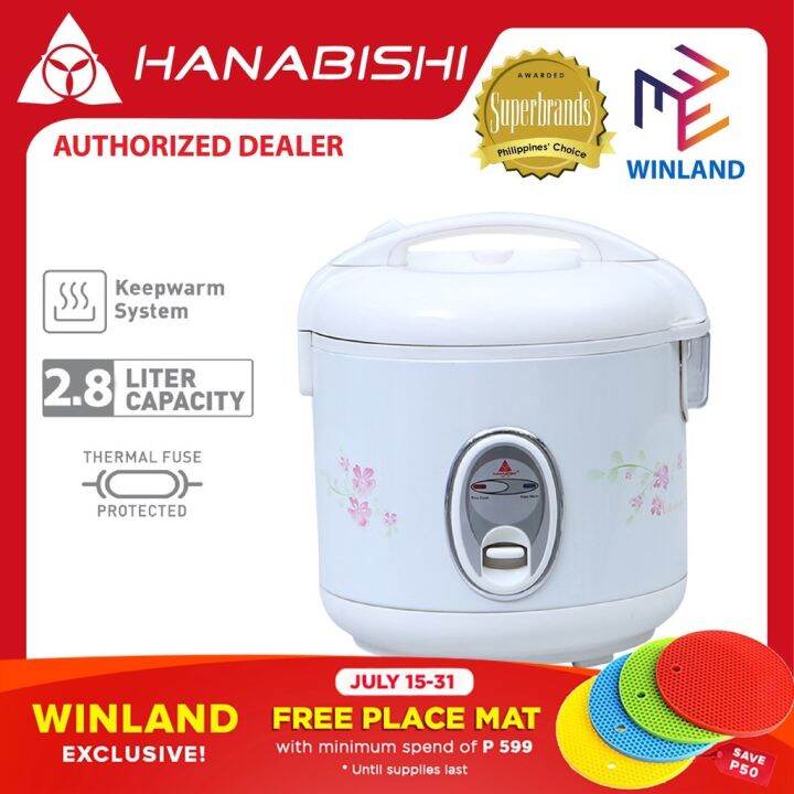 Hanabishi Original Jar Type Rice Cooker 2.8L serves 15 cups with ...