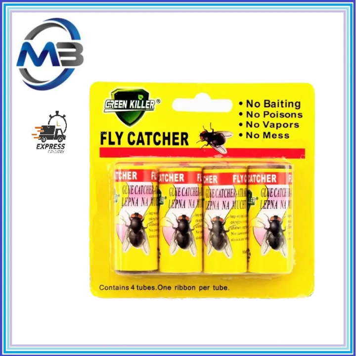 Green Killer 4 Roll Sticky Glue Fly Catcher Trap Fly Pest Control | Lazada