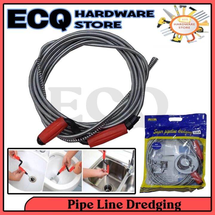 earphon 5m Drain Snake Panundot Snake Wire Dredging Tool Drain Cleaner ...