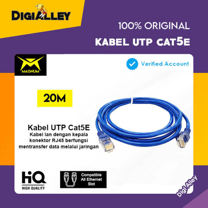 Kabel LAN Cat5E 20M UTP Straight RJ45 Cable UTP 20 Meter Kabel Netline ...