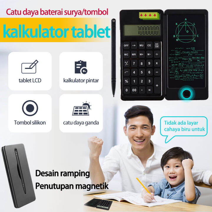 Writing Tablet Menulis LCD Tombol Kunci Dapat Dihapus Hitam 10 Digit ...