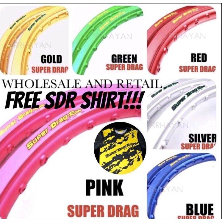 🇹🇭 ORIGINAL SUPER DRAG RIM (SDR) SINGLE TONE (FREE TSHIRT) | Lazada PH