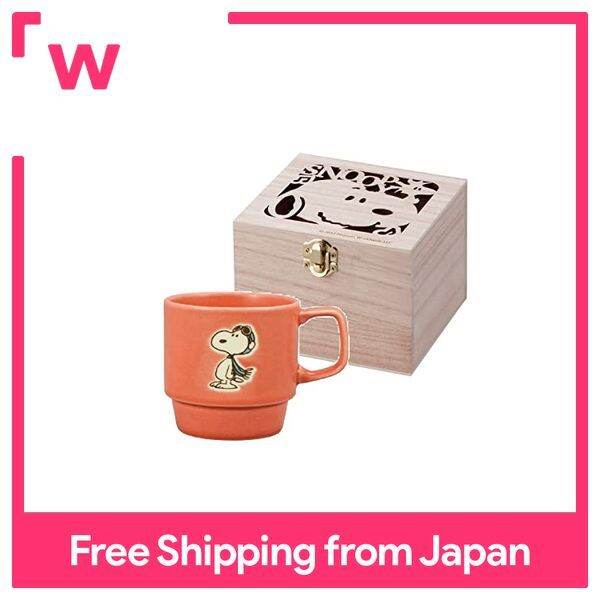 PEANUTS Mug approx. 340ml in wooden box, microwave/dishwasher safe, Snoopy Flying Ace, made in ...
