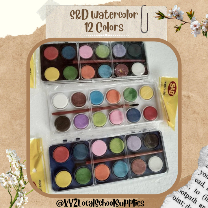 S&D Watercolor, 12 Colors | Lazada PH