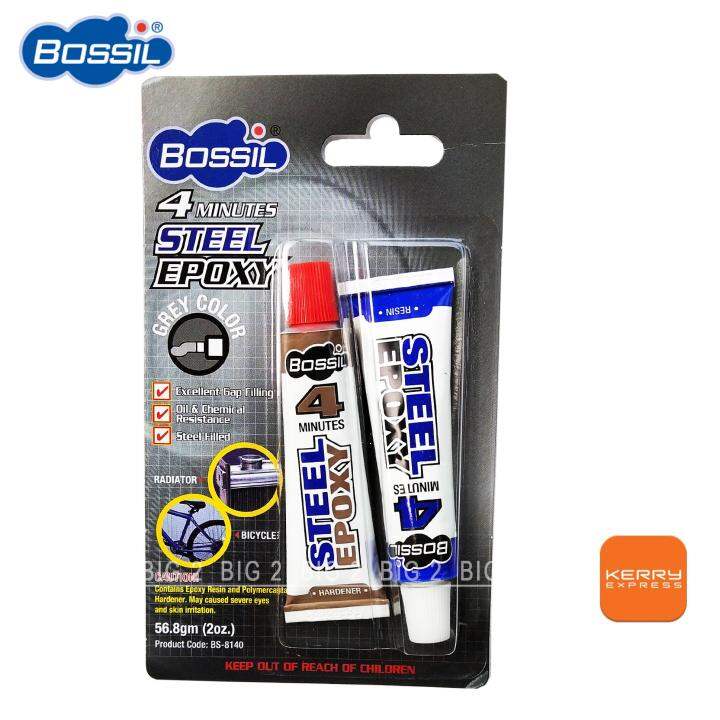 กาวอีพอกซ์ซี่อเนกประสงค์ BOSSIL 4 MINUTES STEEL EPOXY (GREY COLOR) สี ...