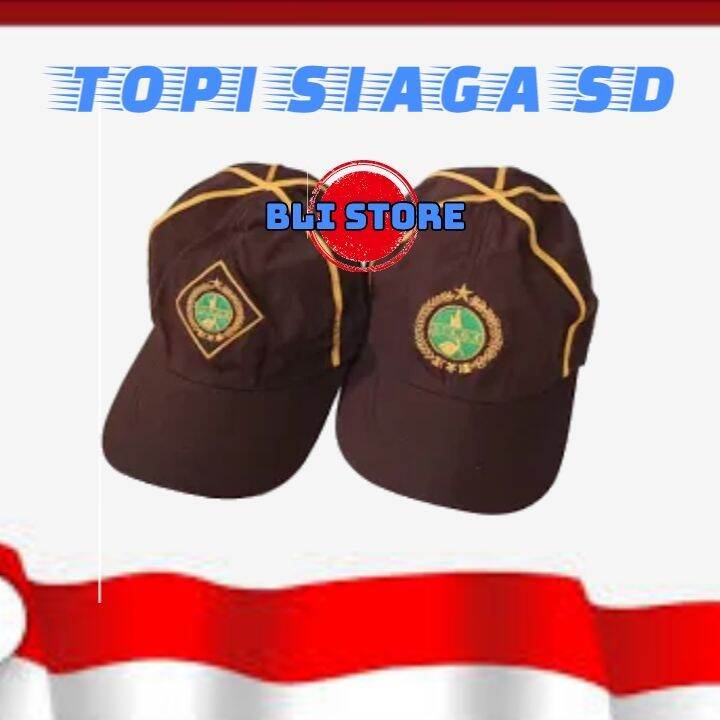 Topi sekolah SD pramuka siaga bordir topi putra dan putri | Lazada ...