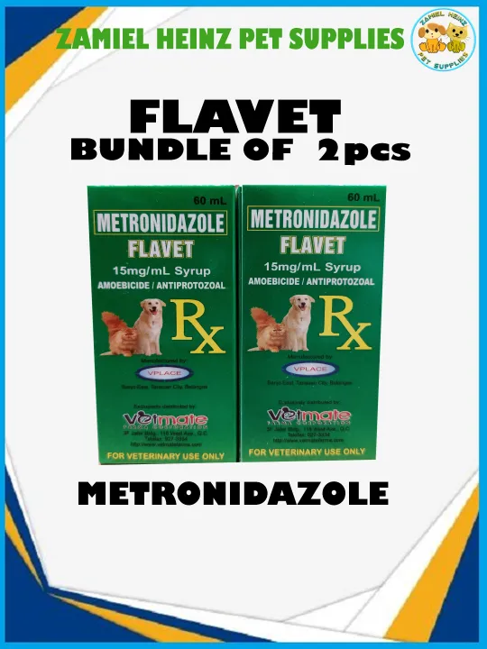 Papi Flavet Amoebicide/Antiprotozoal (15ml for cats and dogs) (Bundle ...