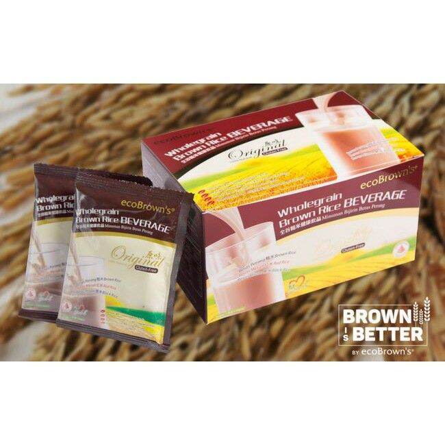 ecoBrown's Wholegrain Brown Rice Beverage 480g (30g x 16 sachets | Lazada