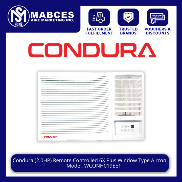 Condura 2.0HP Remote Controlled 6X Plus Window Type Non Inverter Aircon ...